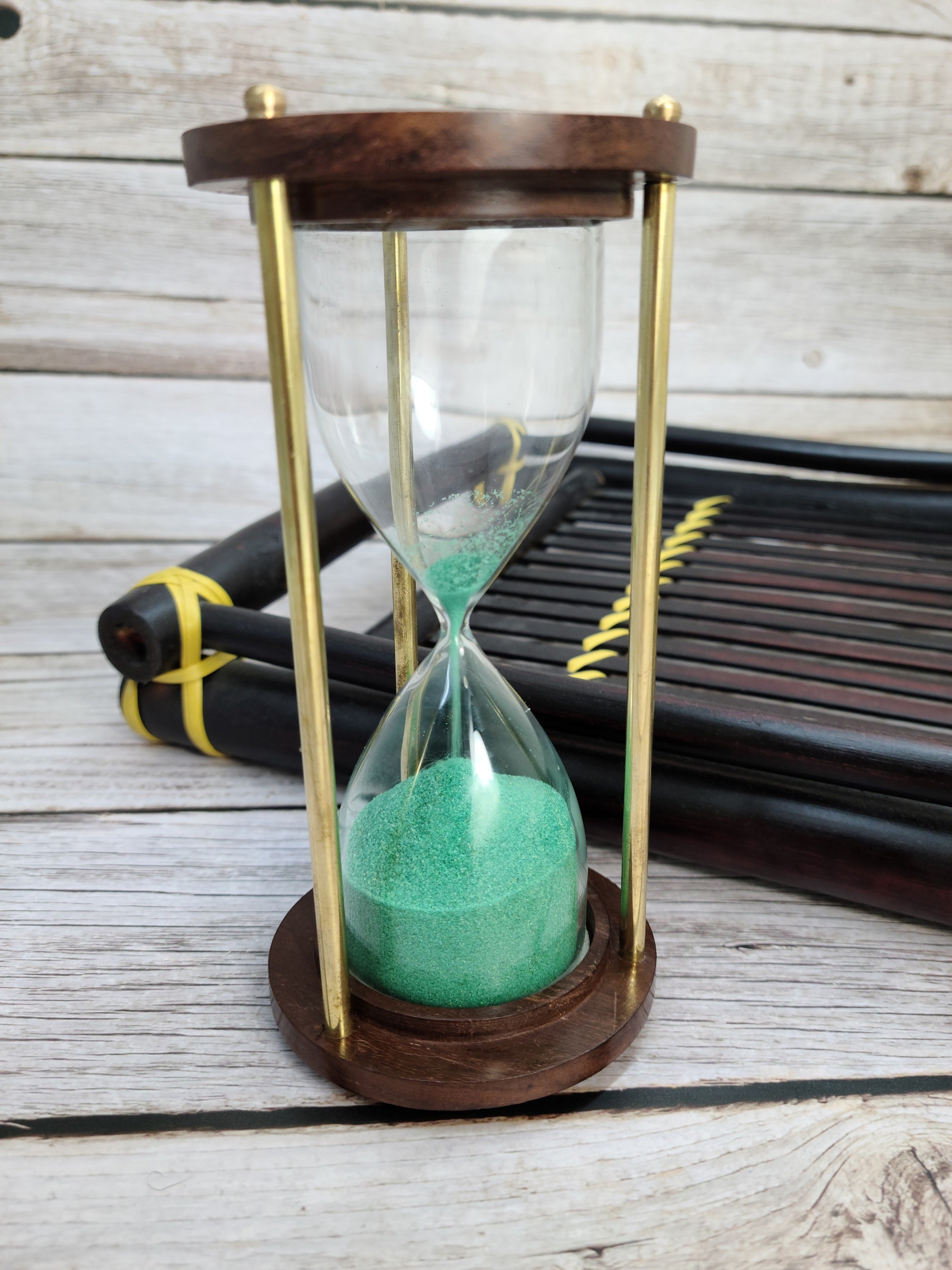 Hour Glass Timer - Antique Brass Sand Timer for Elegant Decor